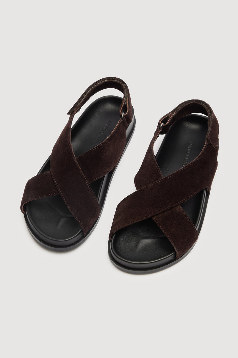 Ren Suede Crossover Sandal Ganache | Assembly Label – Assembly Label ...