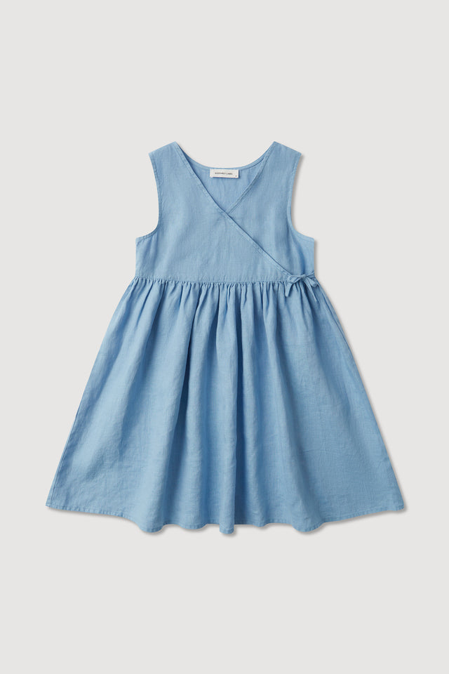 Kids Linen Tie Dress Sea Blue | Assembly Label – Assembly Label ...