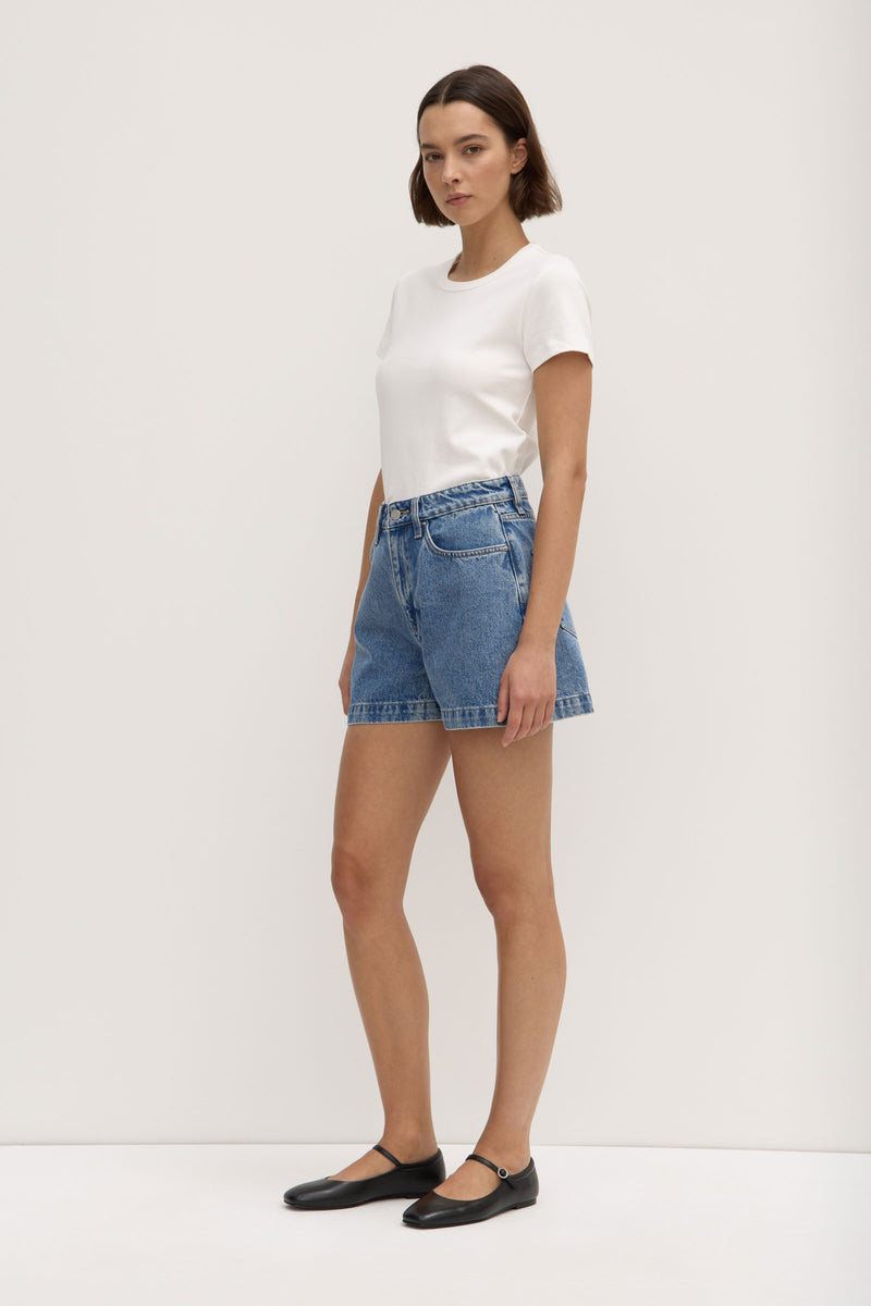 Womens Boxy Denim Short Dark Stone | Assembly Label – Assembly Label ...