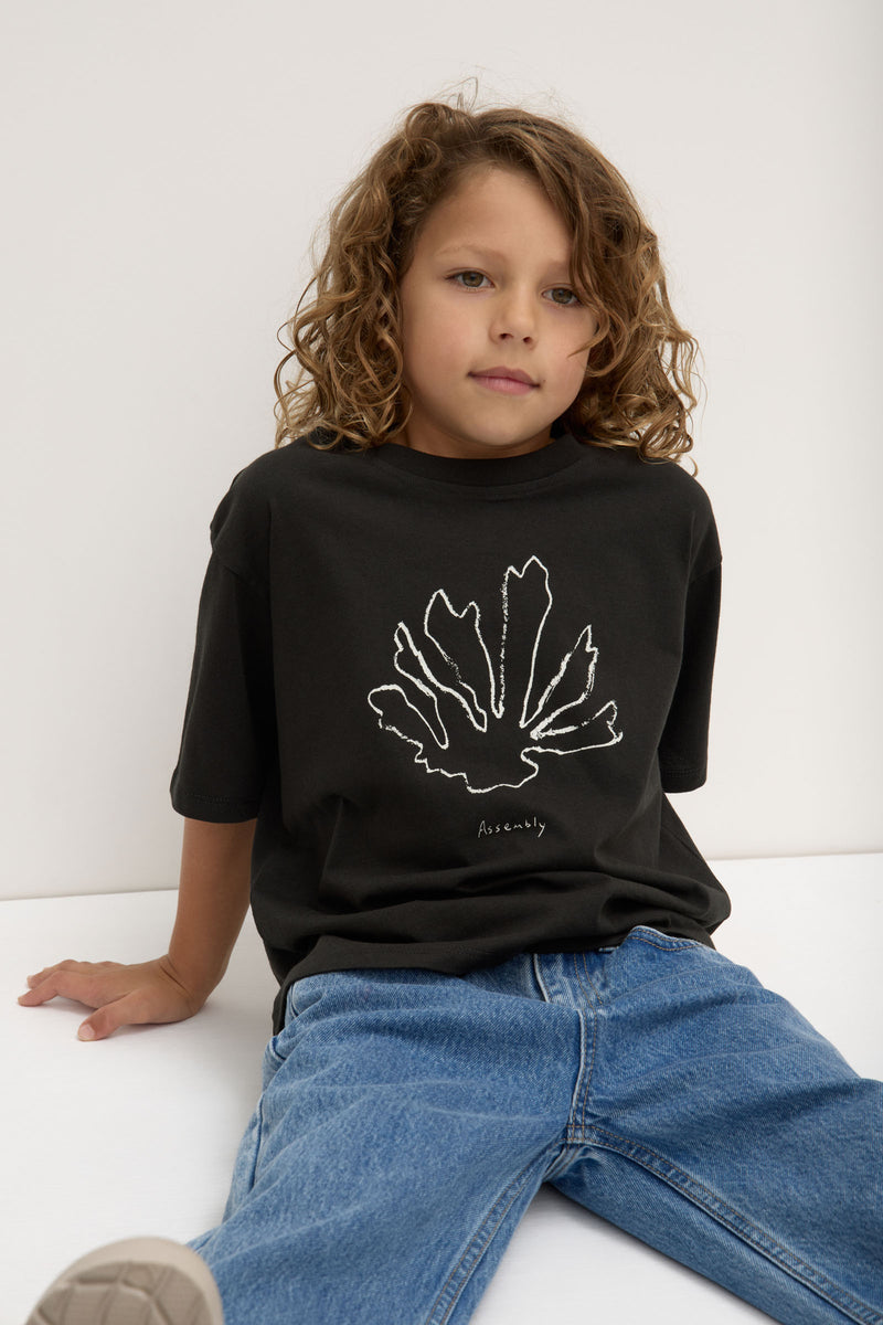 Kids Coral Tee Worn Black | Assembly Label – Assembly Label International