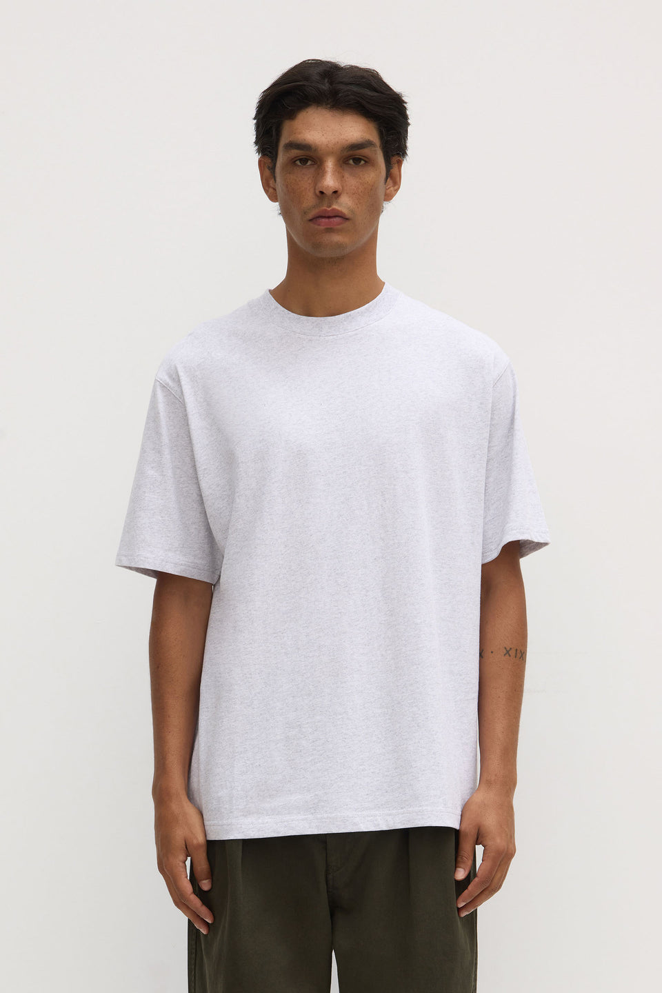 Mens Knox Organic Oversized Tee Heather Grey | Assembly Label ...