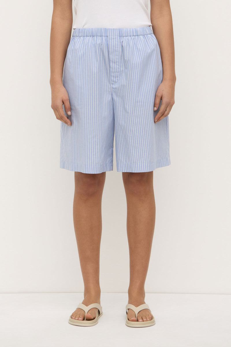 Womens Nixie Stripe Longline Short Blue/White Stripe | Assembly Label ...