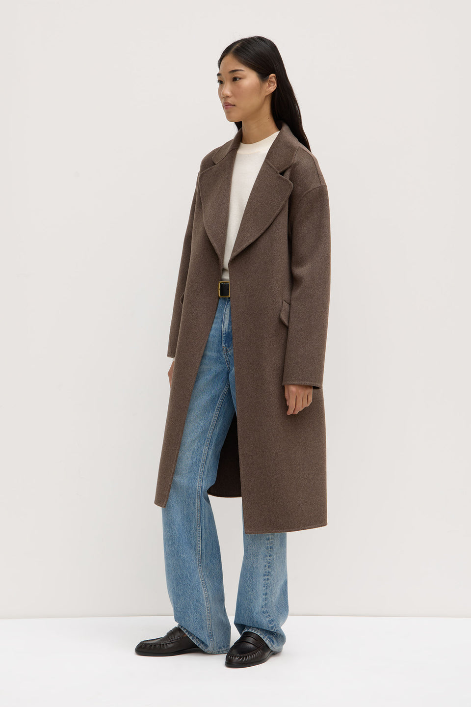 Womens Sadie Wool Coat Cocoa Marle Assembly Label Assembly Label